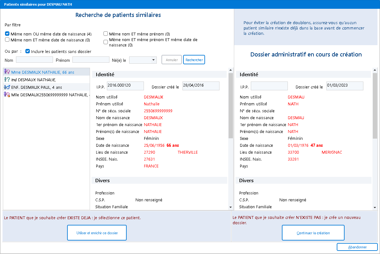 Entrer en consultation pour un de vos patients dont les informations ...